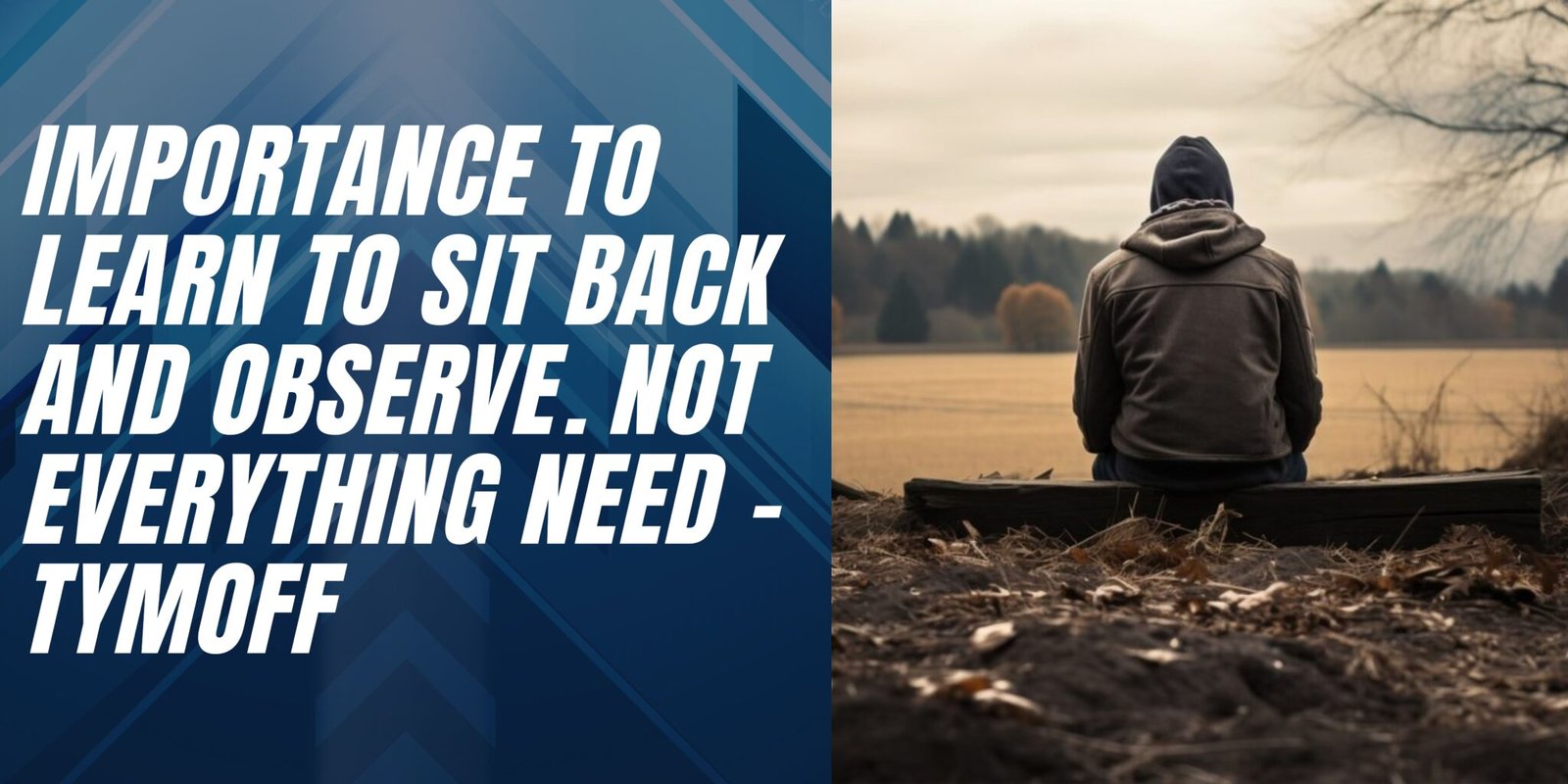 Importance To Learn To Sit Back And Observe. Not Everything Need ...